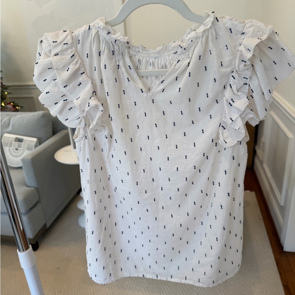 SAYLOR | Tops | Saylor Ivory Blouse With Blue Accents | Poshmark